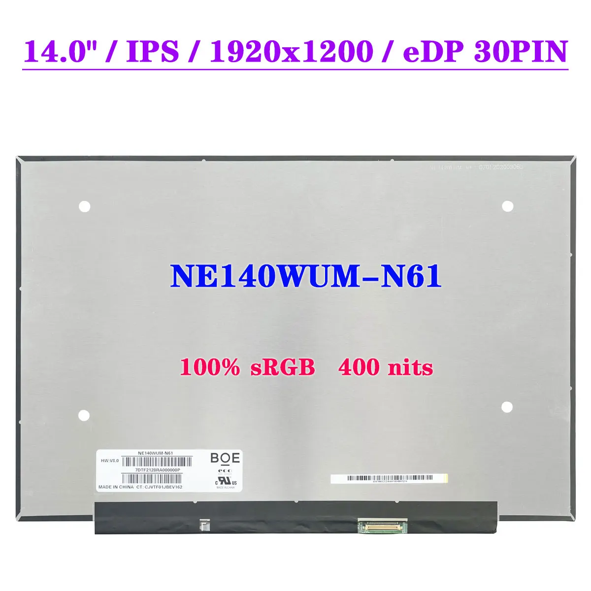 New-14-0-Slim-Laptop-LCD-Screen-NE140WUM-N61-V8-0-IPS-Display-Panel ...