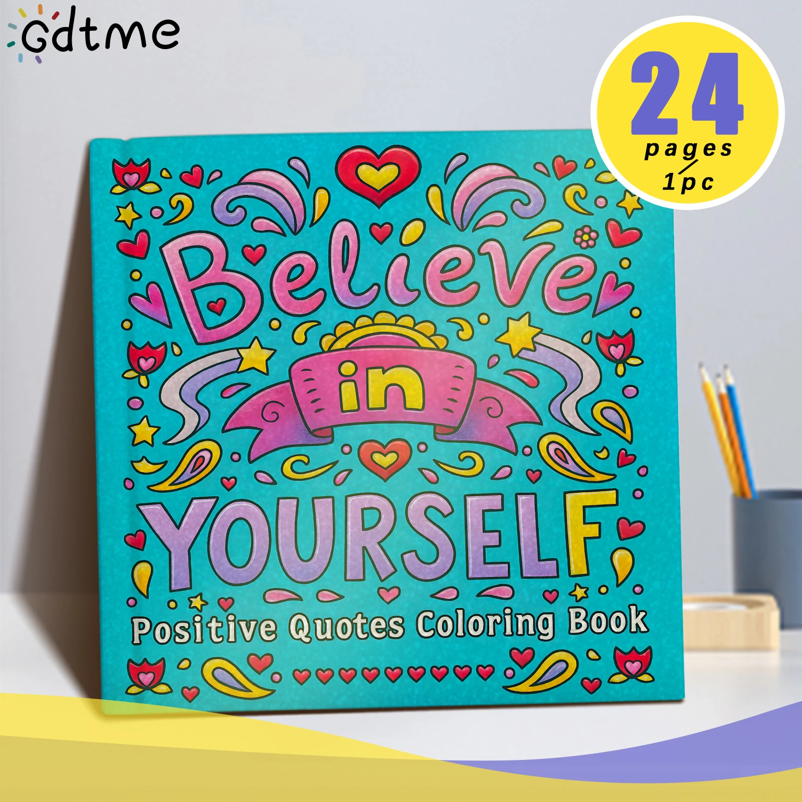 Believe in yourself BOLD AND EASY Coloring Book Educational Stress ...
