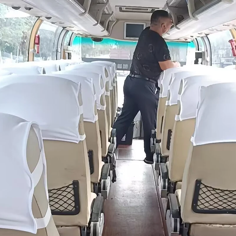 60Pcs-Bus-Headrest-Dust-Cover-Seat-Cap-Universal-All-Inclusive-Headrest ...