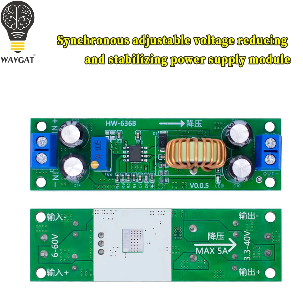 DC-DC-60V-Synchronous-Rectification-Adjustable-Step-Down-Module-Adjustable-10A-Regulator-Buck ...