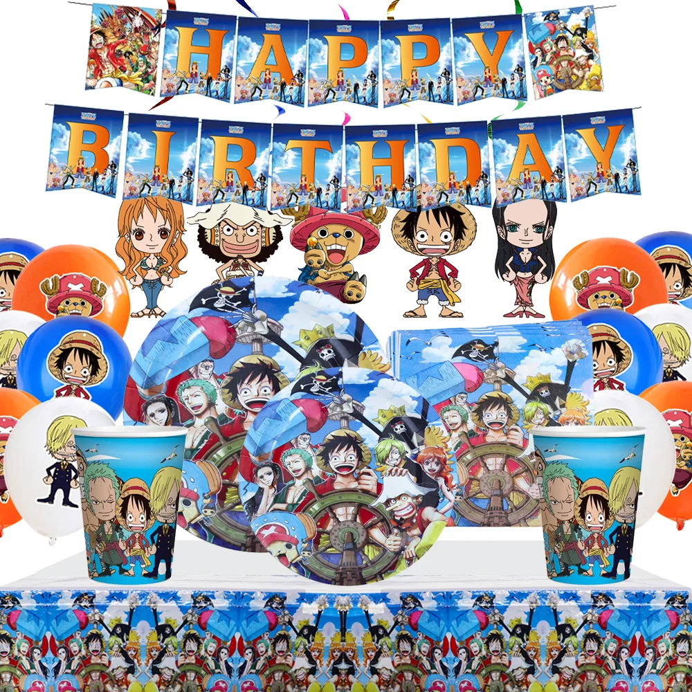 Figuras de Luffy de ONE PIECE, decoración de cumpleaños, suministros ...