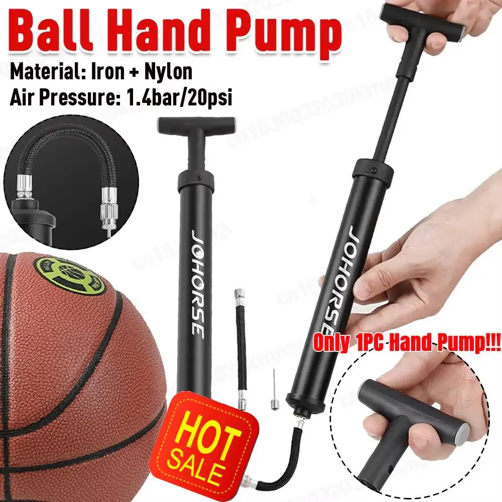 Ball Hand Air Pump Portable Soccer Pump Inflator Compact Basketball ...