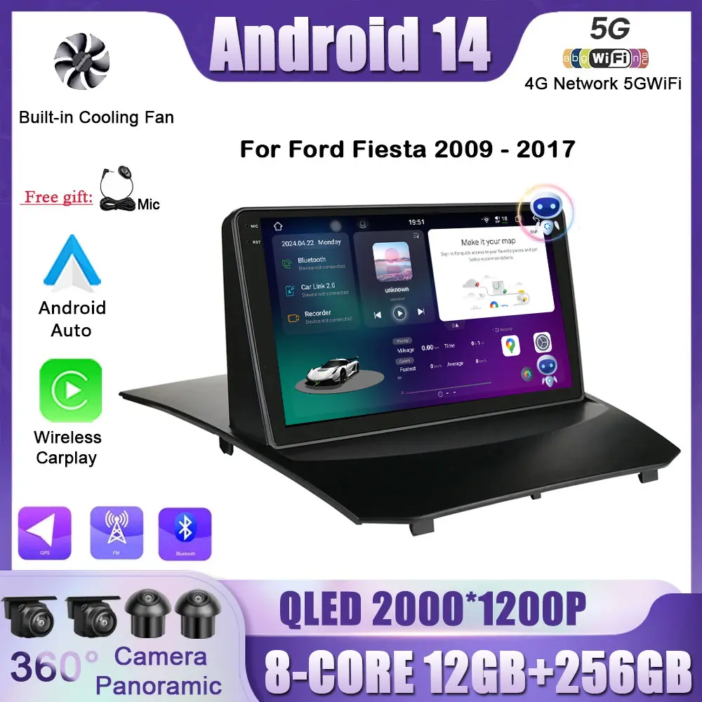 Car-Radio-Android-14-For-Ford-Fiesta-2009-2017-Multimedia-Player ...
