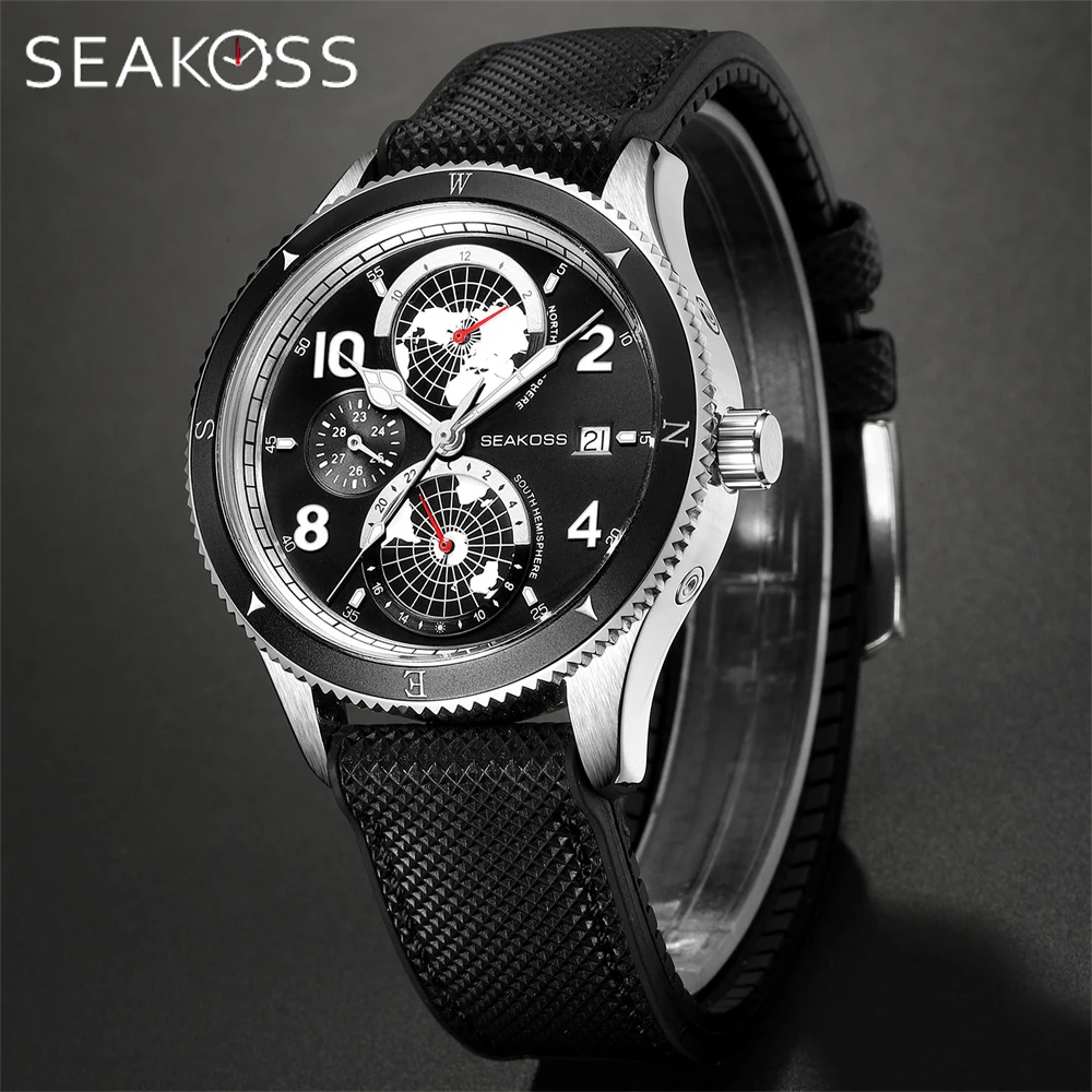 SEAKOSS-Super-Luminous-Men-s-Earth-Fully-Automatic-Movement-Mechanical ...