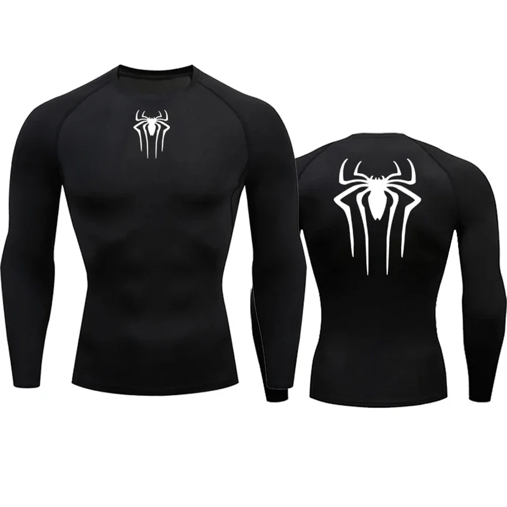 Men-s-Compression-Spider-Printed-T-Shirt-Sports-Muscle-Fitness-Tight ...