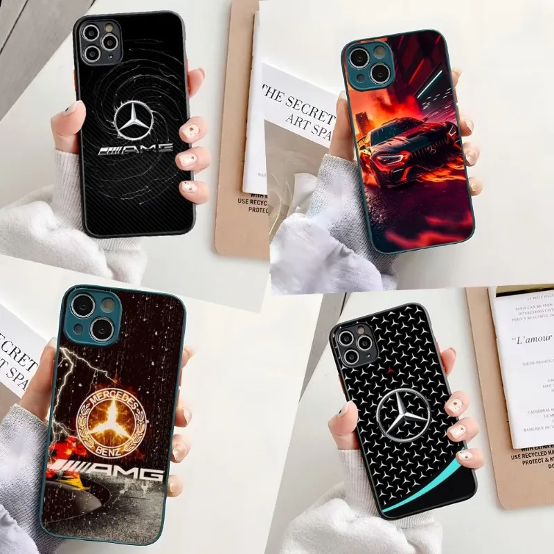 Luxury Car Mercedes Benz Phone Case Black And Dark Green For Iphone 14 ...