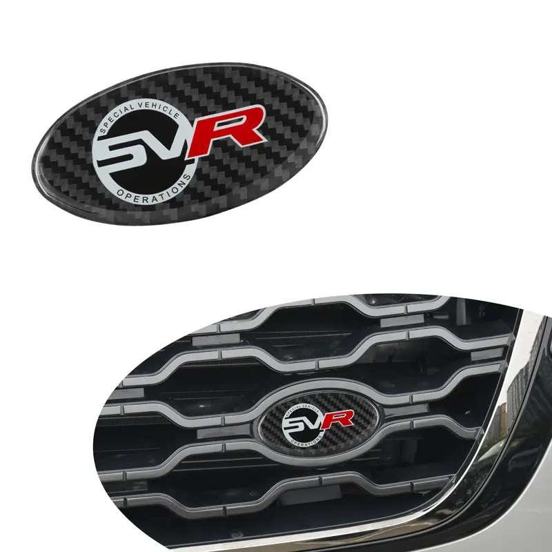 SV SVR Letter Logo Emblem Carbon Fiber Sticker Car Front Grille Trunk ...