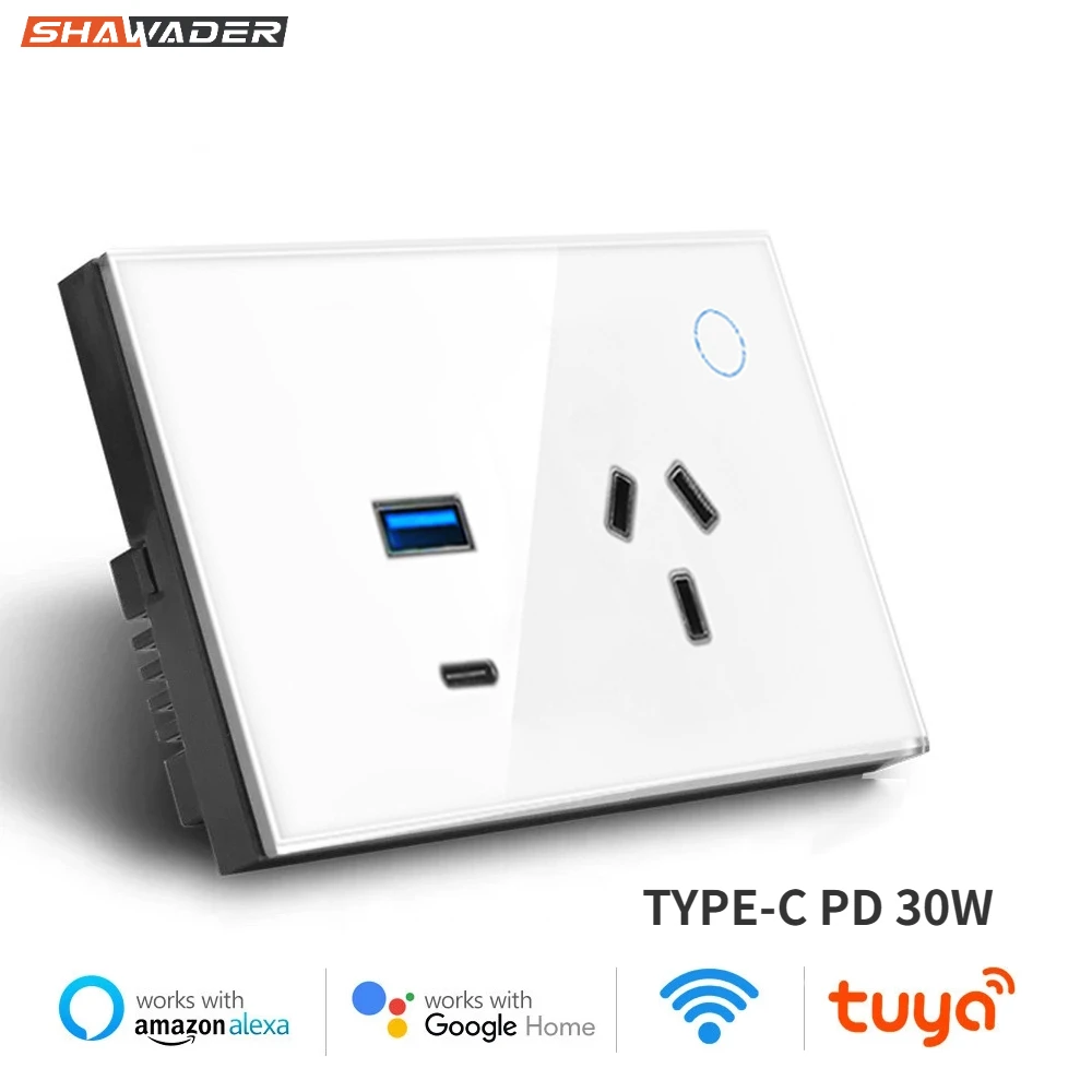 Shawader-AU-Wall-Socket-WIFI-Tuya-Smart-Electrical-Plug-USB-TYPE-C ...