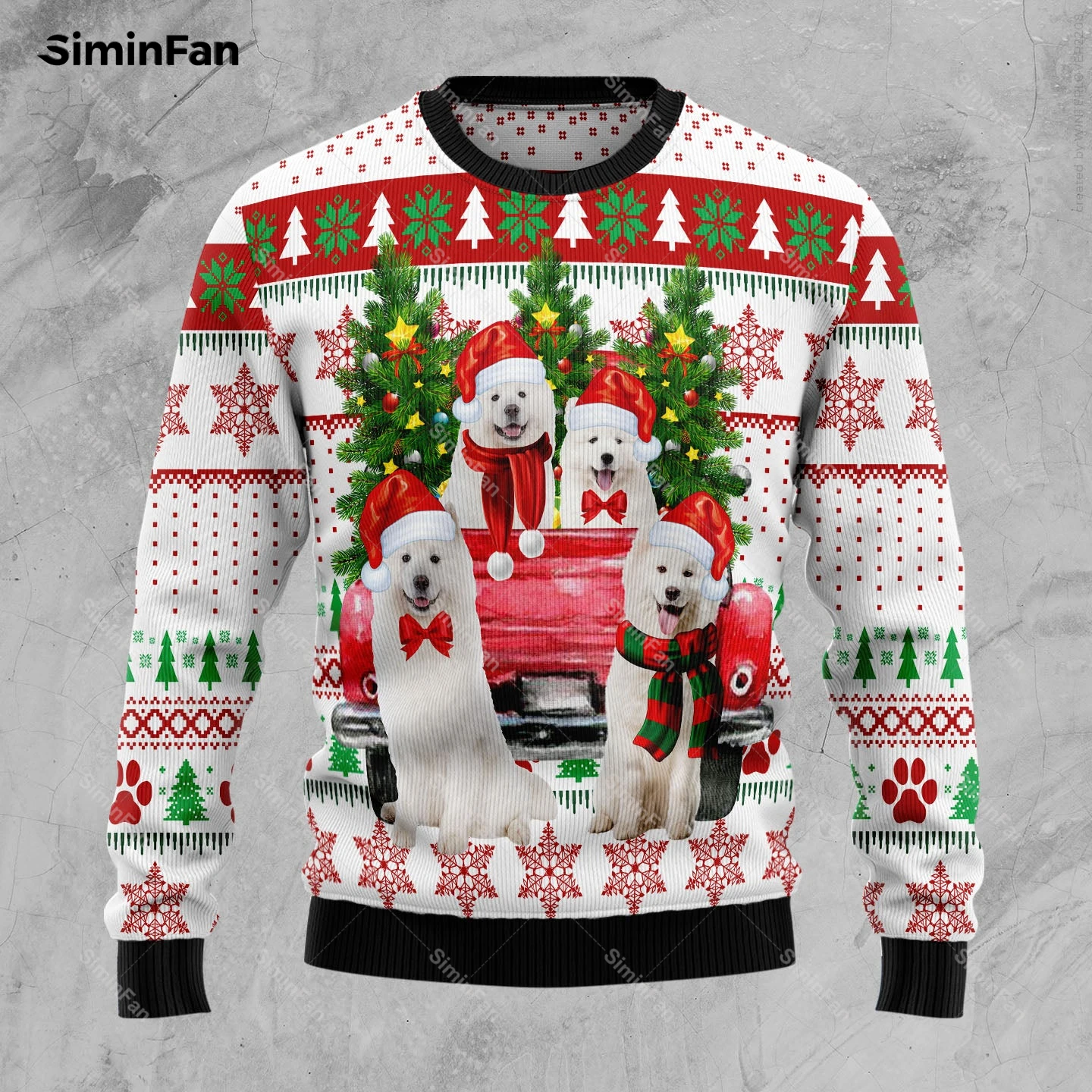 Samoyed-Dogs-Christmas-Sweater-3D-All-Over-Printed-Men-Pullover-Casual ...