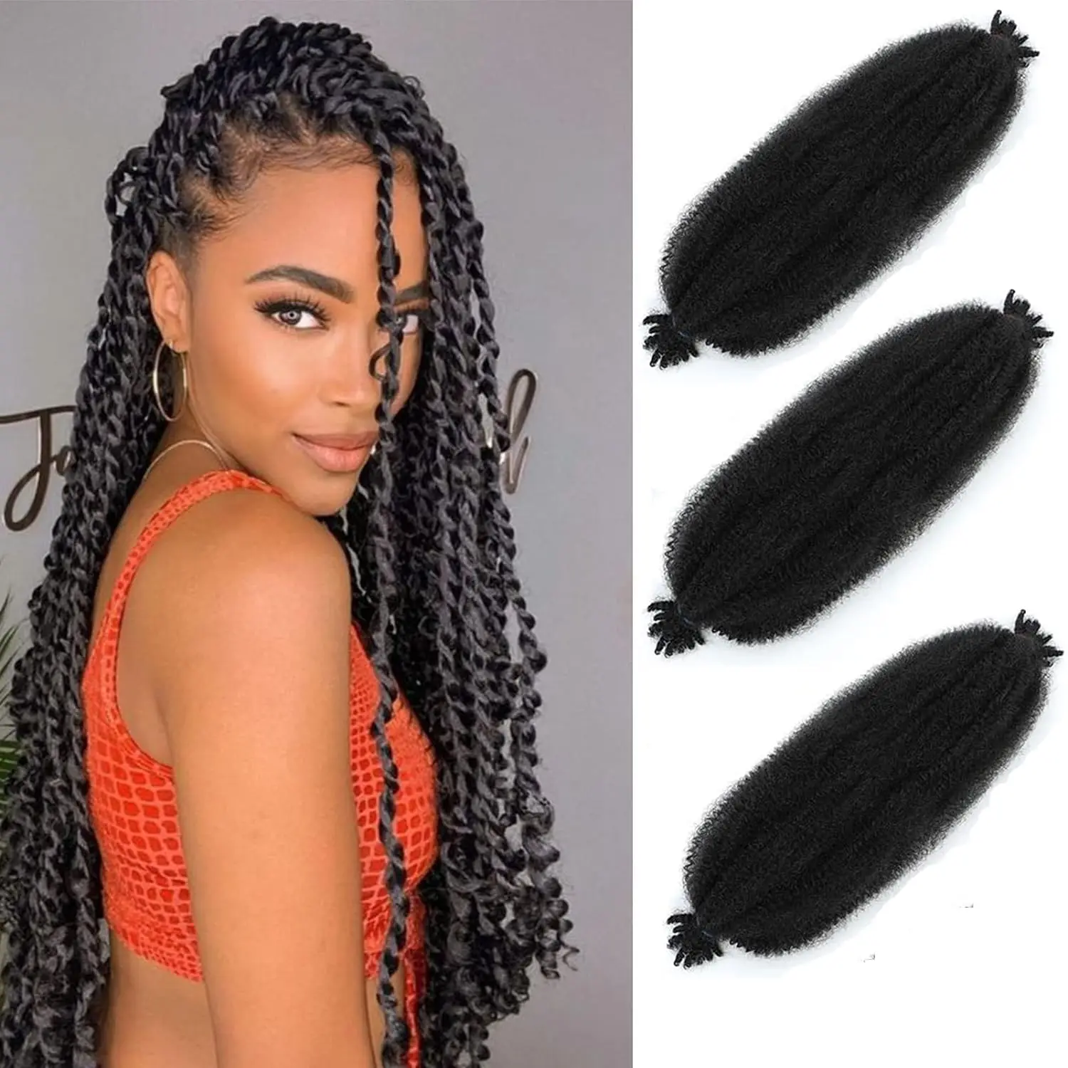 3Packs-Natural-Black-Springy-Afro-Twist-Hair-16-28-Inch-Pre-Separated ...