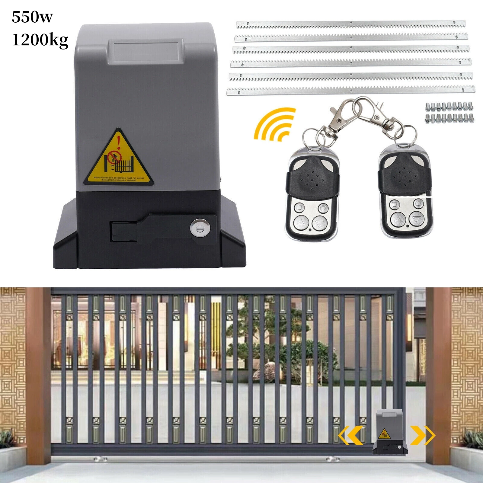 550W-Sliding-Electric-Gate-Opener-Automatic-Motor-Driveway-Security-Kit ...