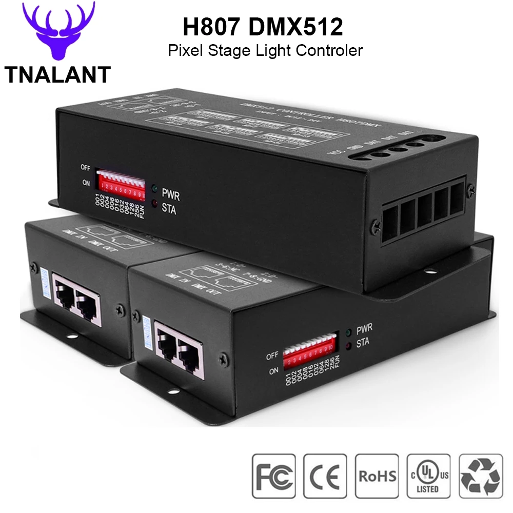 H807 DMX512 Stage Light LED Controller 1024Pixels 13Channels DMX WS2811 ...