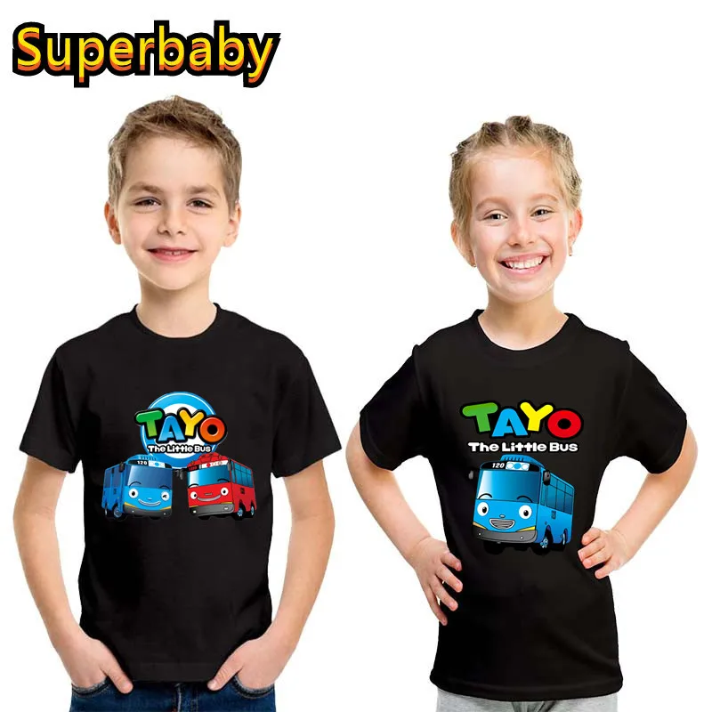 Tayo the Little Bus Print Cartoon Cute Kids T shirt Funny Baby Boys ...