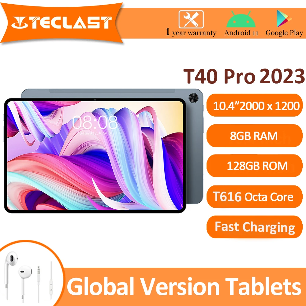 Teclast t40 pro 2023 10.4 polegada tablet 2000x1200 ips 8gb ram 128gb ...
