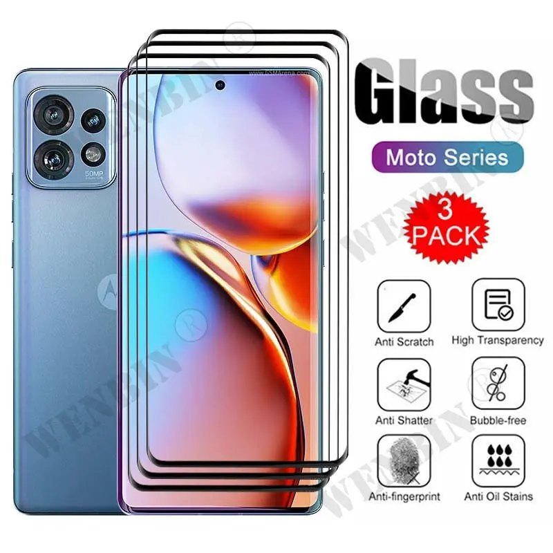 3 Pcs Tempered Glass For Motorola Moto Edge 40 Pro G73 G53 G23 G13 E40 ...
