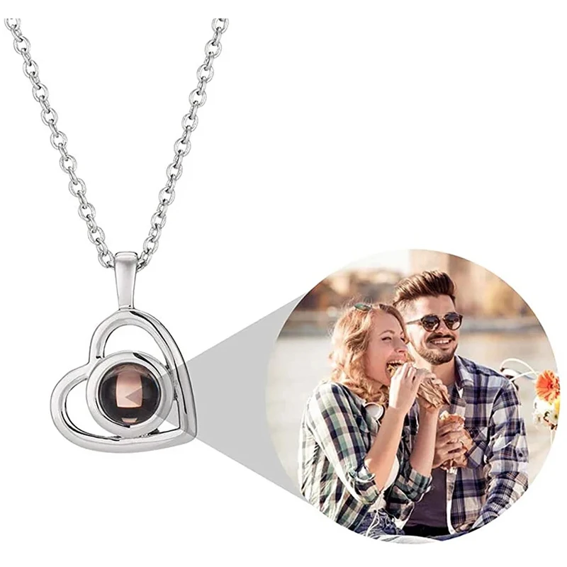 Custom Projection Photo Necklace Personalized Pet Photo Pendant Chain ...
