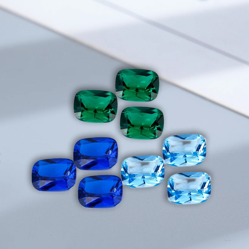 6*8mm Loose Gemstones Created Nano Sapphire Emerald Sky Blue Topaz ...