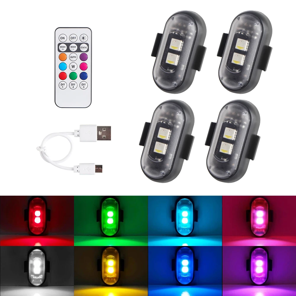 Car Strobe Light 8Color Remote Motorcycle Flash Led Anti-collision ...