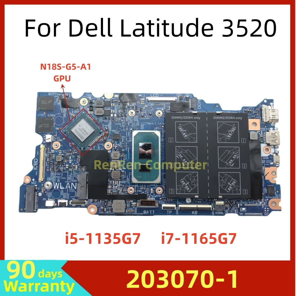 203070-1-For-Dell-Latitude-3520-Laptop-Motherboard-with-N18S-G5-A1-GPU ...