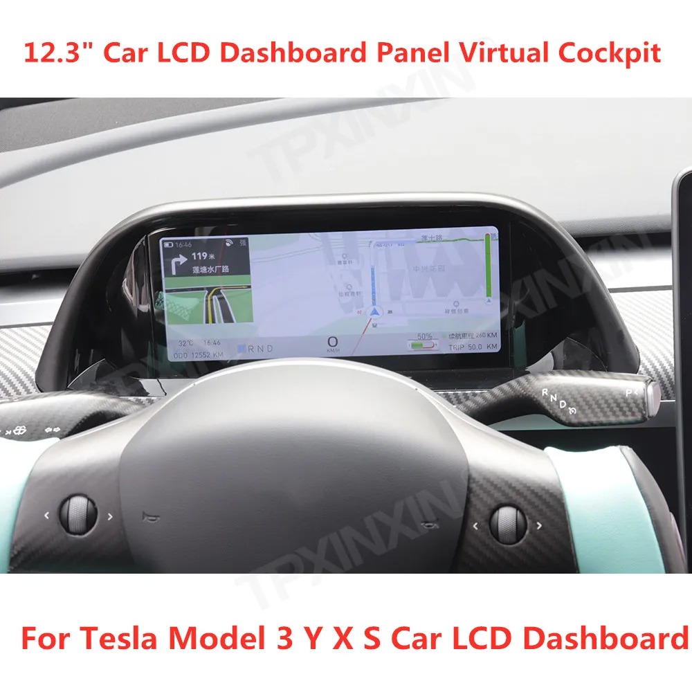 For-Tesla-Model-3-Y-X-S-Car-LCD-Dashboard-Panel-Virtual-Cockpit-Cluster ...