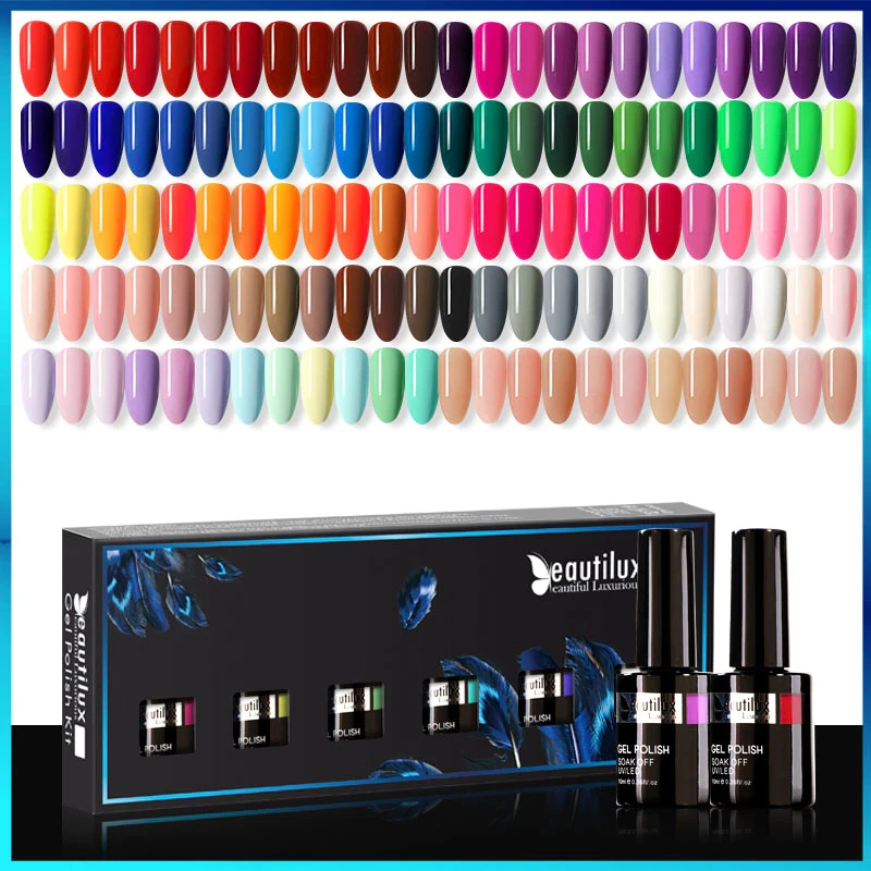 Beautilux Gel Nail Polish Lot Soak Off UV LED Semi Permanent Nails Gels ...