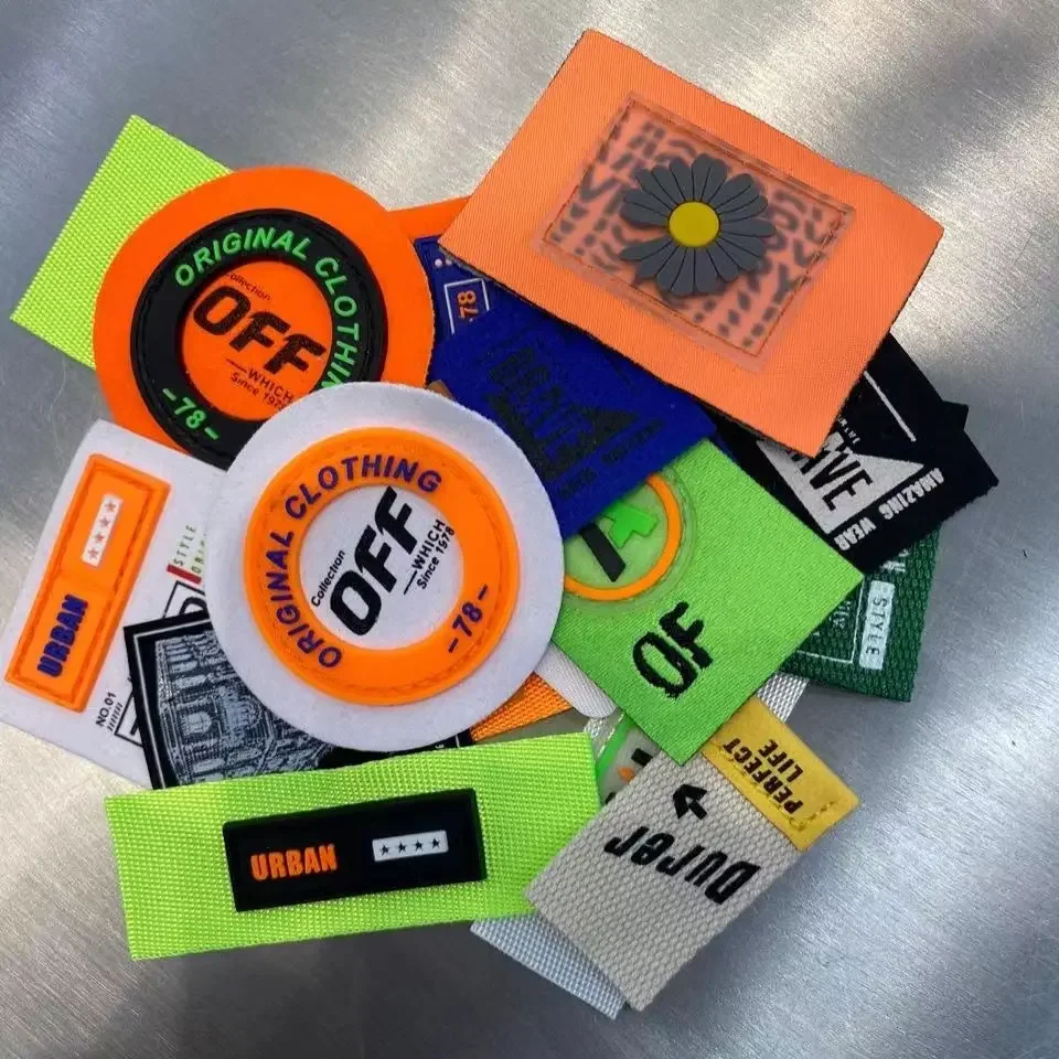 Mixed-10Pcs-rubber-label-patches-stickers-Sew-on-Applique-Clothing ...