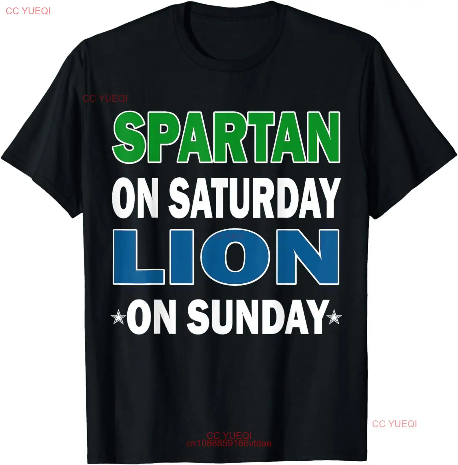 Spartan-on-Saturday-Lion-on-Sunday-Funny-Detroit-Father-Day-Unisex-T ...