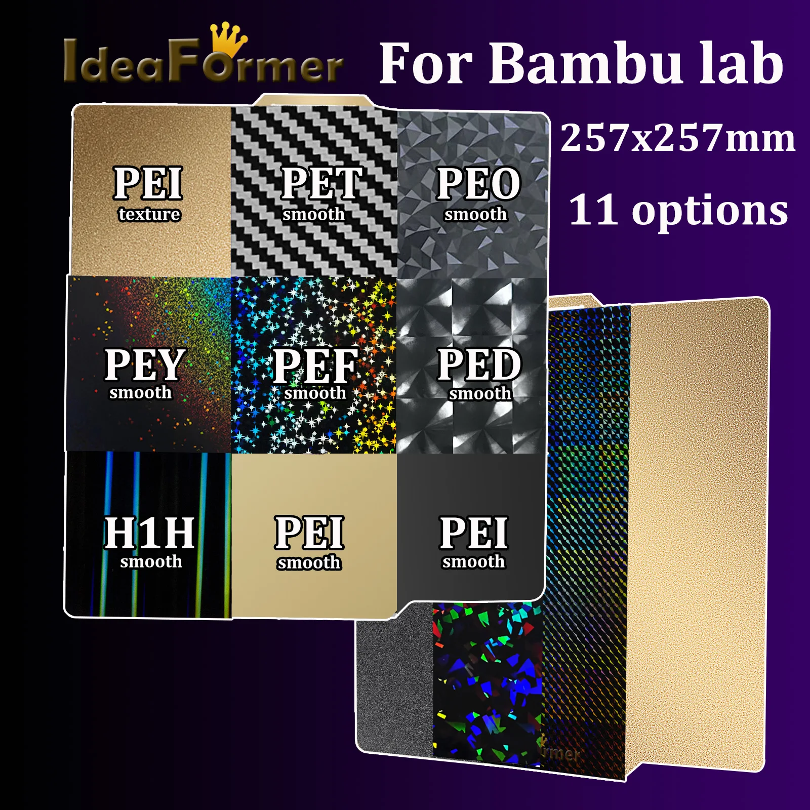257x257mm-For-Bambu-lab-Build-Plate-Double-Sided-PEO-PET-PEY-PEI-H1H ...