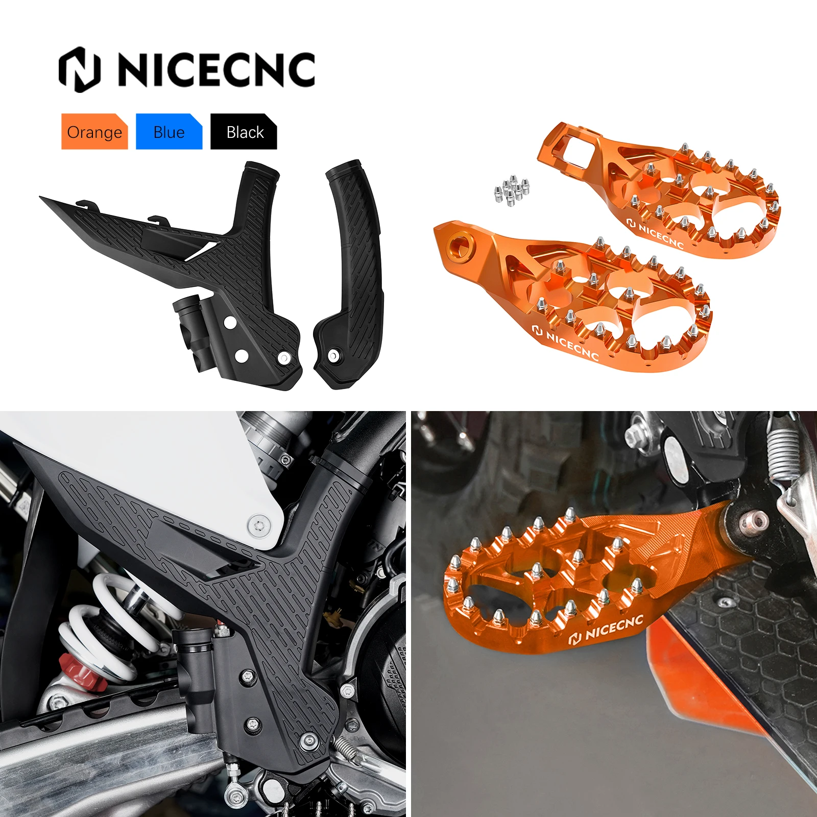 For-KTM-2024-EXC-300-Forged-Enlarged-Foot-pegs-Foot-Rests-Pedals-Frame ...