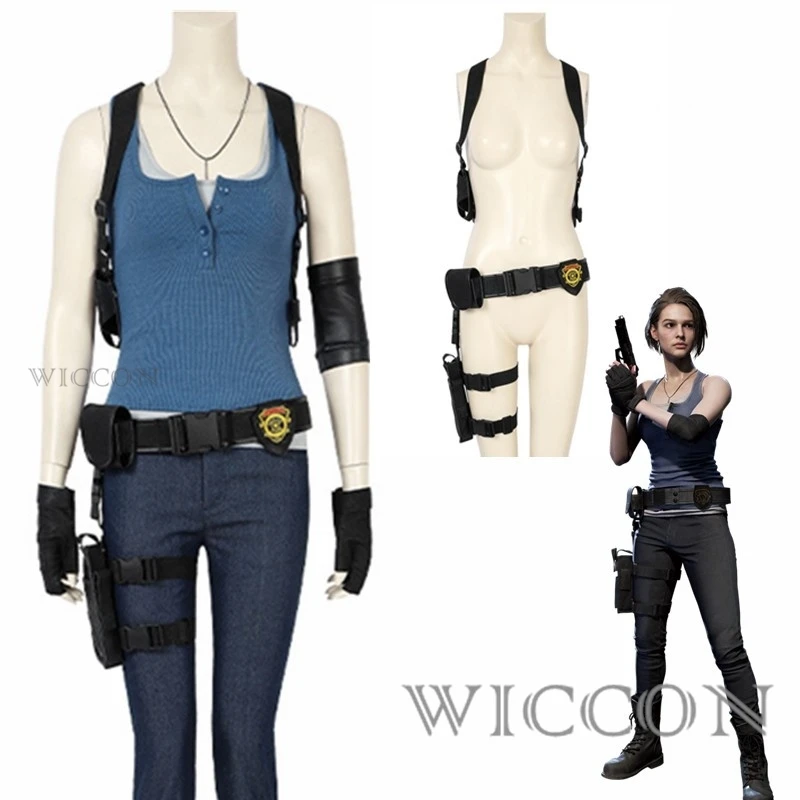Game-Jill-Valentine-Cosplay-RE-3-Costume-Women-s-Top-Pants-Suit ...