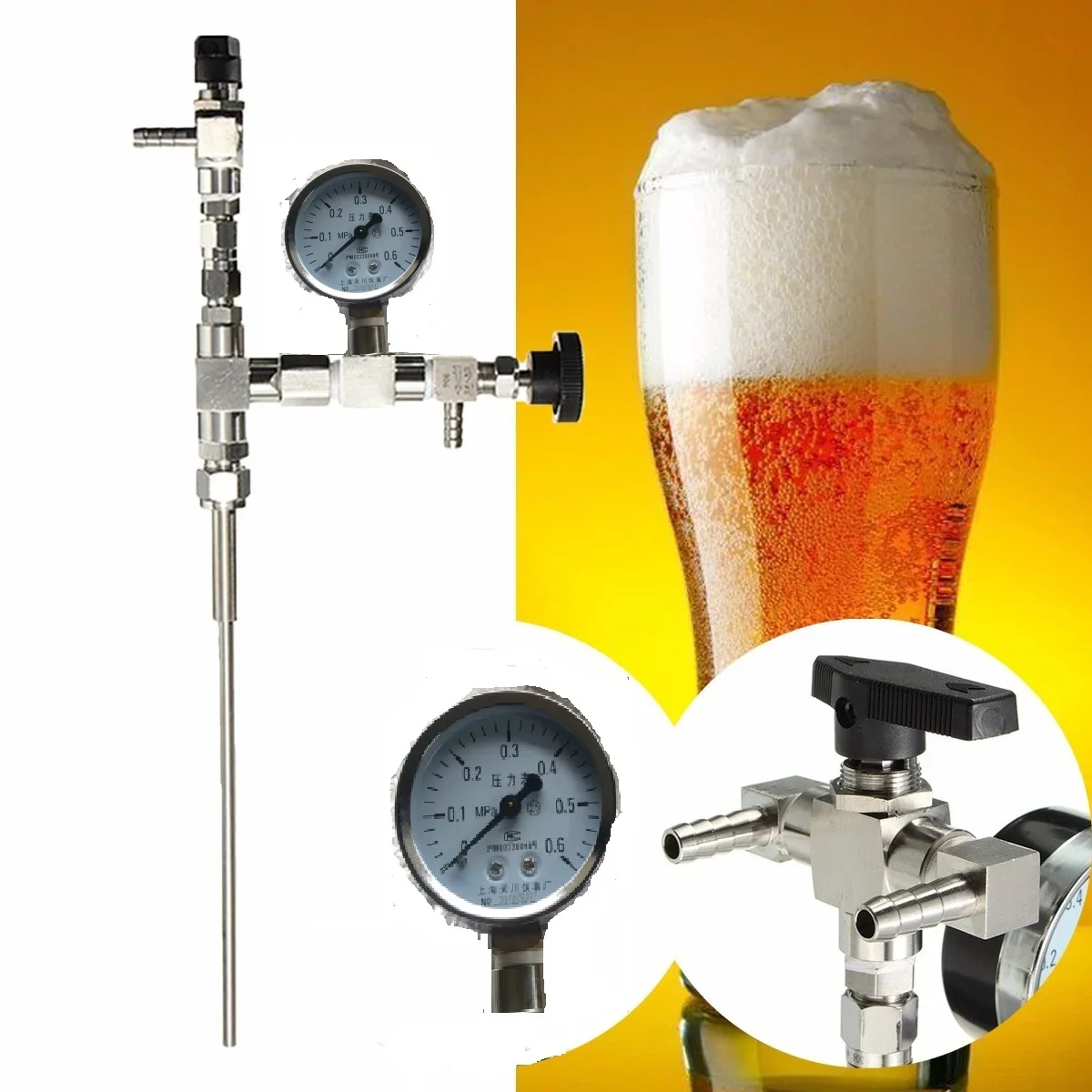 Brand-New-Stainless-Counter-Pressure-Gauge-Beer-Bottle-Filler-For ...