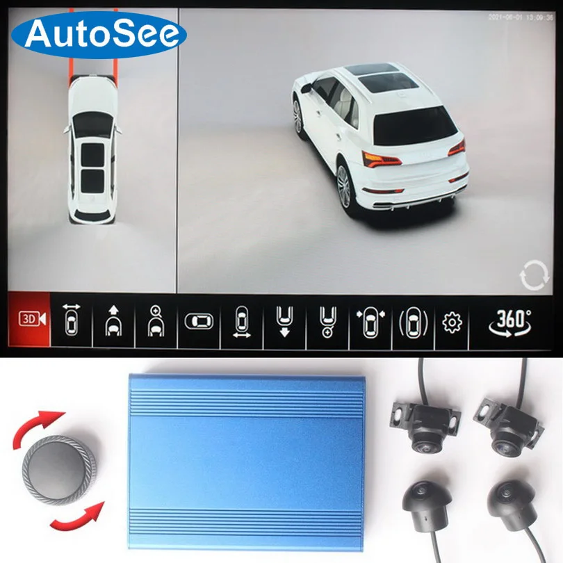 12 Kinds View Mode, 3d Key-move 360 Degree Camera Car Bird Eye Around ...