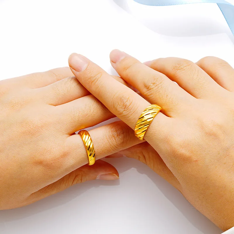 999-Gold-brass-24k-real-gold-color-ring-for-couple-wedding-open-couple ...