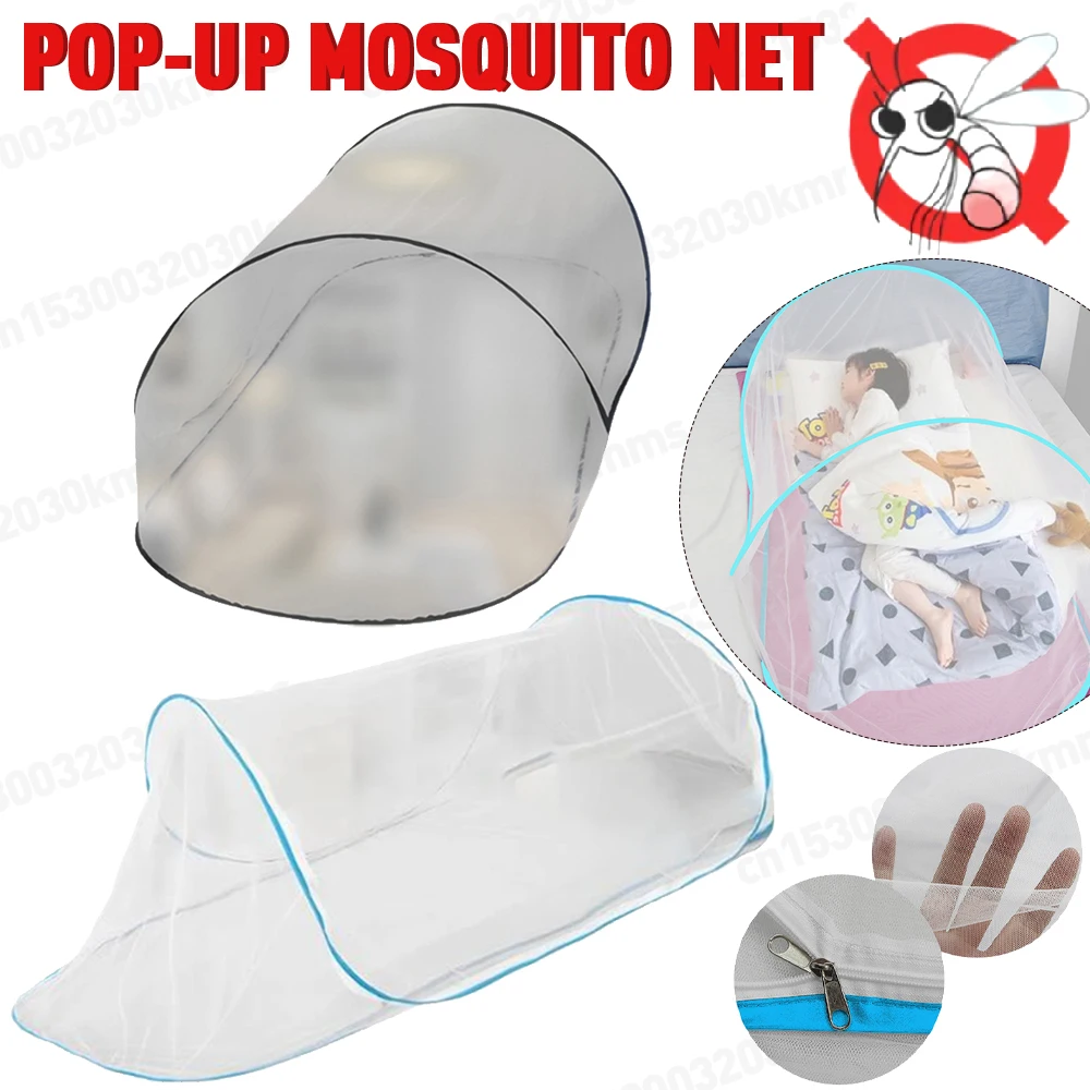Pop-Up-Mosquito-Net-Tent-with-Zipper-Foldable-Mosquito-Net-Portable ...