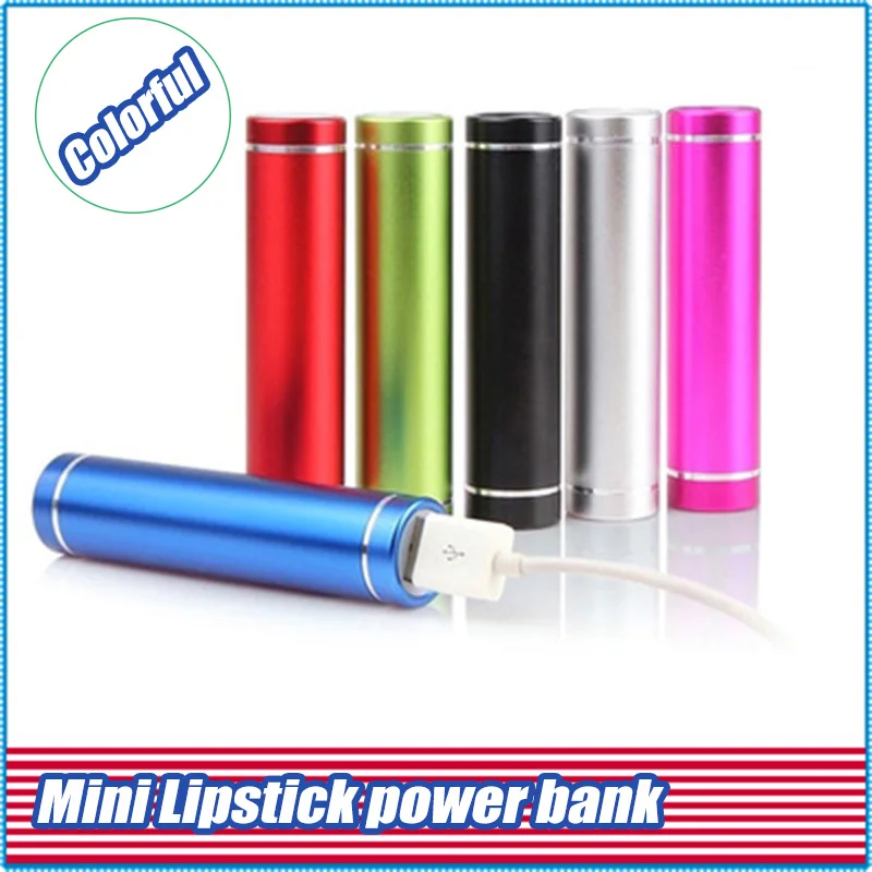 Mini 18650 Battery Lipstick Power Bank mark 2600 mAh Aluminum alloy ...