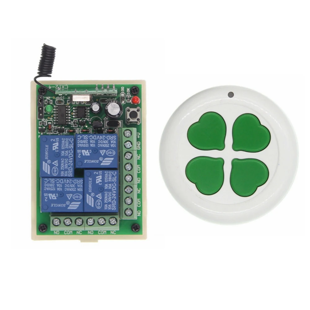 12V-Wireless-Remote-Control-Switch-DC24V-4CH-Relay-Receiver-For-Motor ...