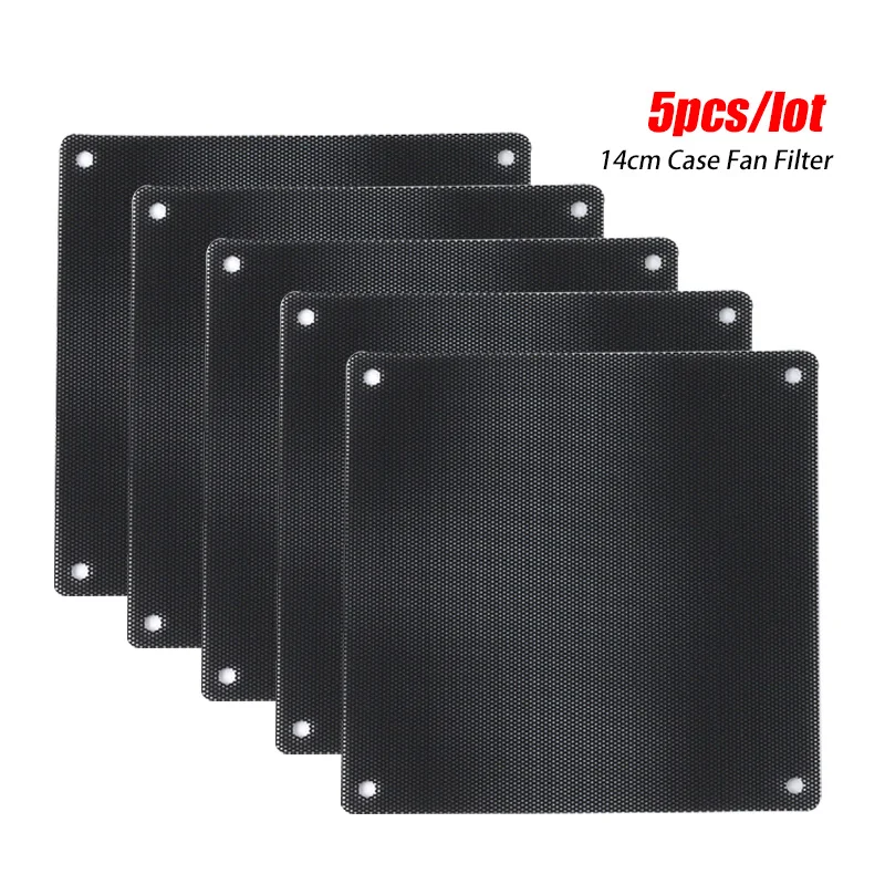 5PCS-80mm-90mm-120mm-140mm-Cuttable-Black-PVC-PC-Fan-Dust-Filter ...