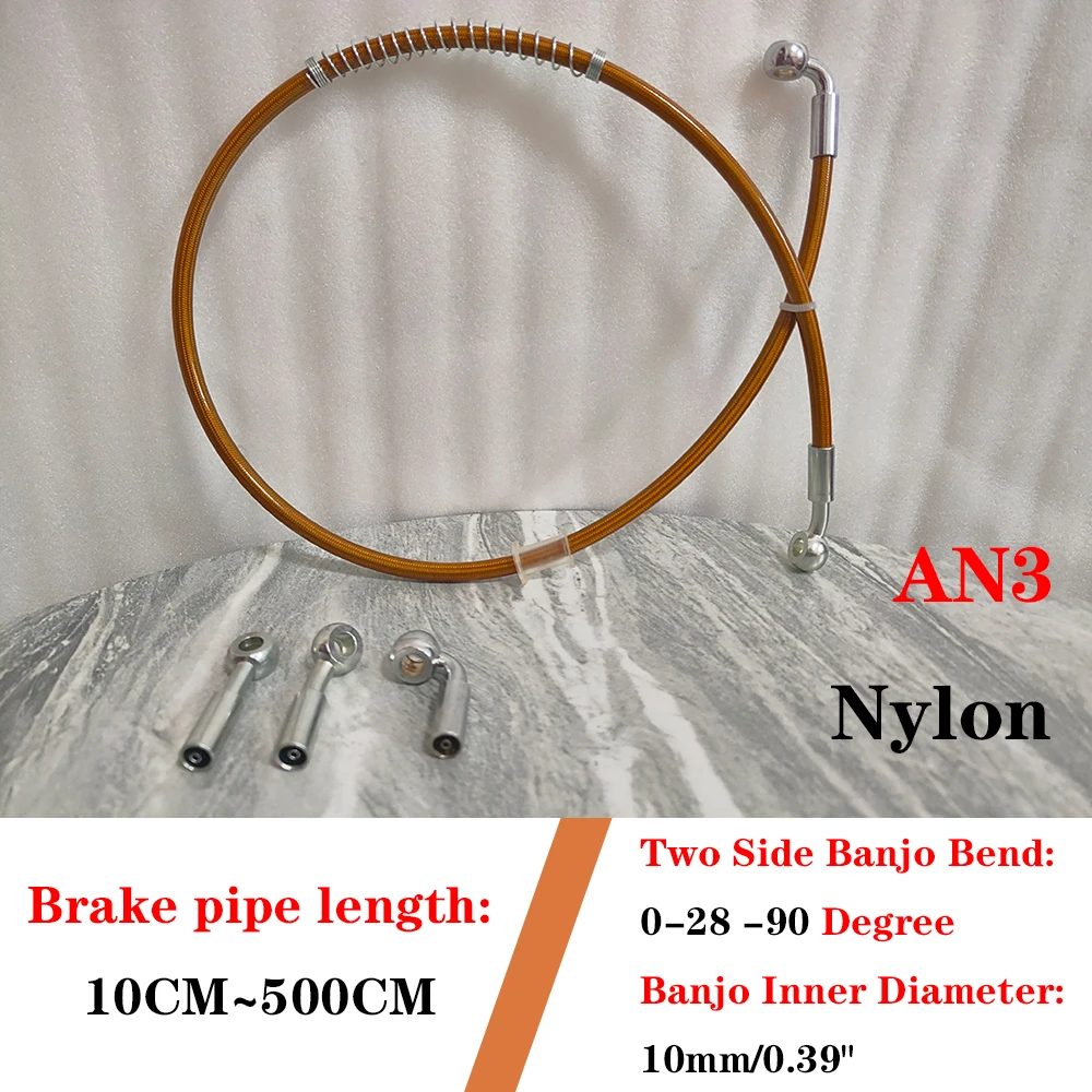 10mm-Golden-Motorcycle-Dirt-Bike-Braided-Line-Steel-Brake-Hose-Cable ...