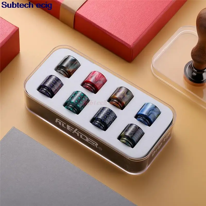 Aleader 510 810 Drip Tips Kit Epoxy Resin Wide Bore Mouthpiec Snake ...