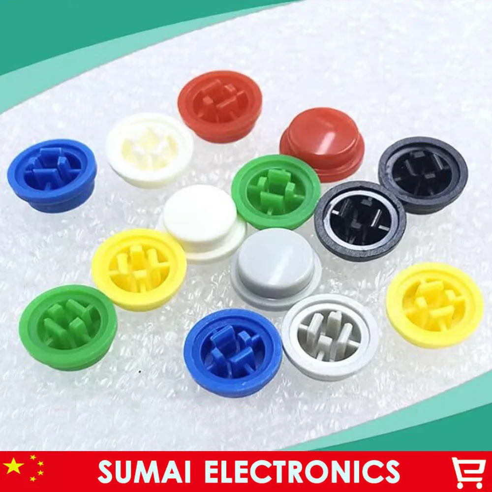200-PCS-Tactile-Push-Button-Switch-Cap-Button-Cap-Seven-Color-Fit-6-6-7 ...