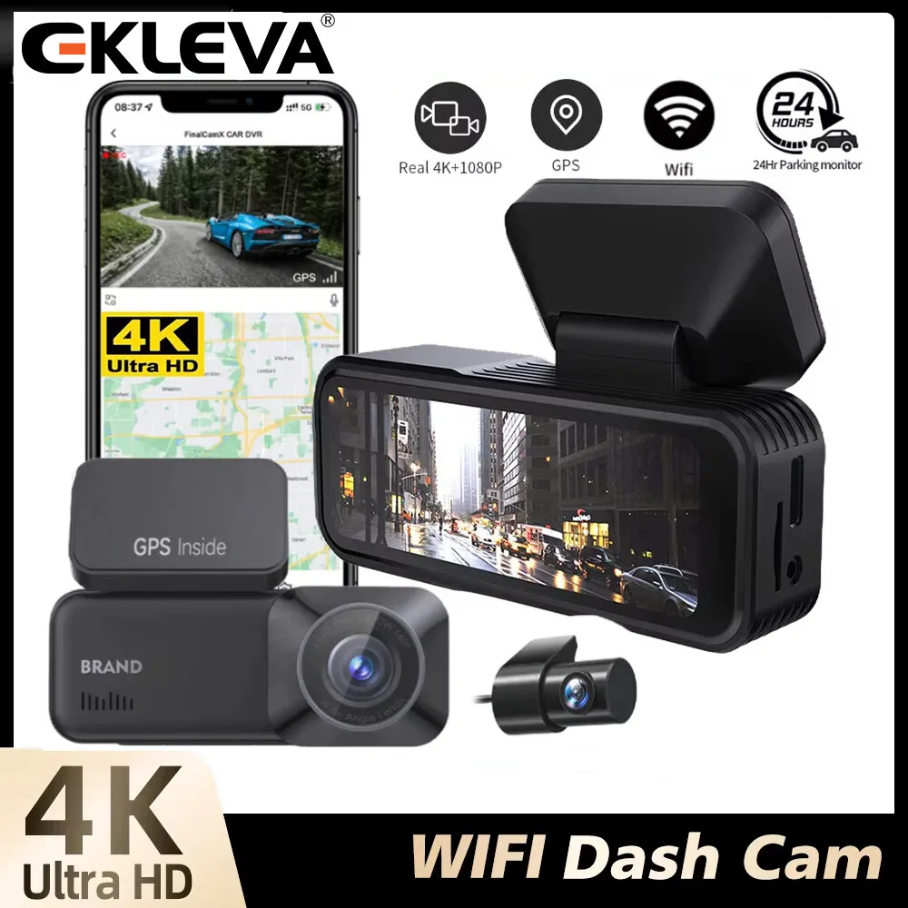 4K WIFI Dual Lens Dash Cam UHD Video Recording Car Camera DVR IR Night ...