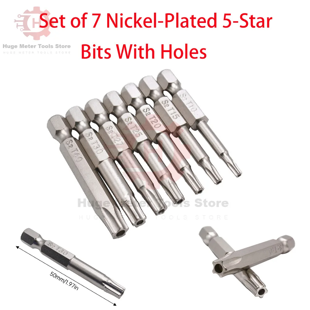 Set-Of-7-Hexagonal-Handle-Five-Star-Hollow-Screwdriver-Head-with-Hole ...