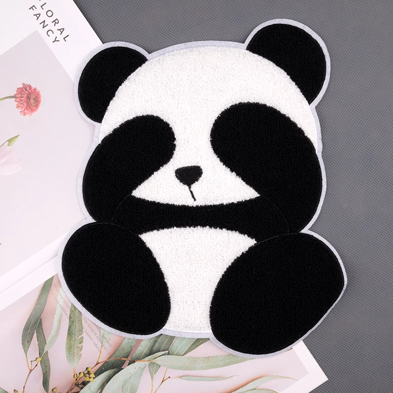Extra-large-Panda-Chenille-Patches-Embroidery-Cartoon-Plush-Animal ...