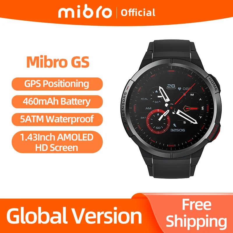 La versión global del reloj inteligente mibro GS 460mah Battery AOD 1. ...