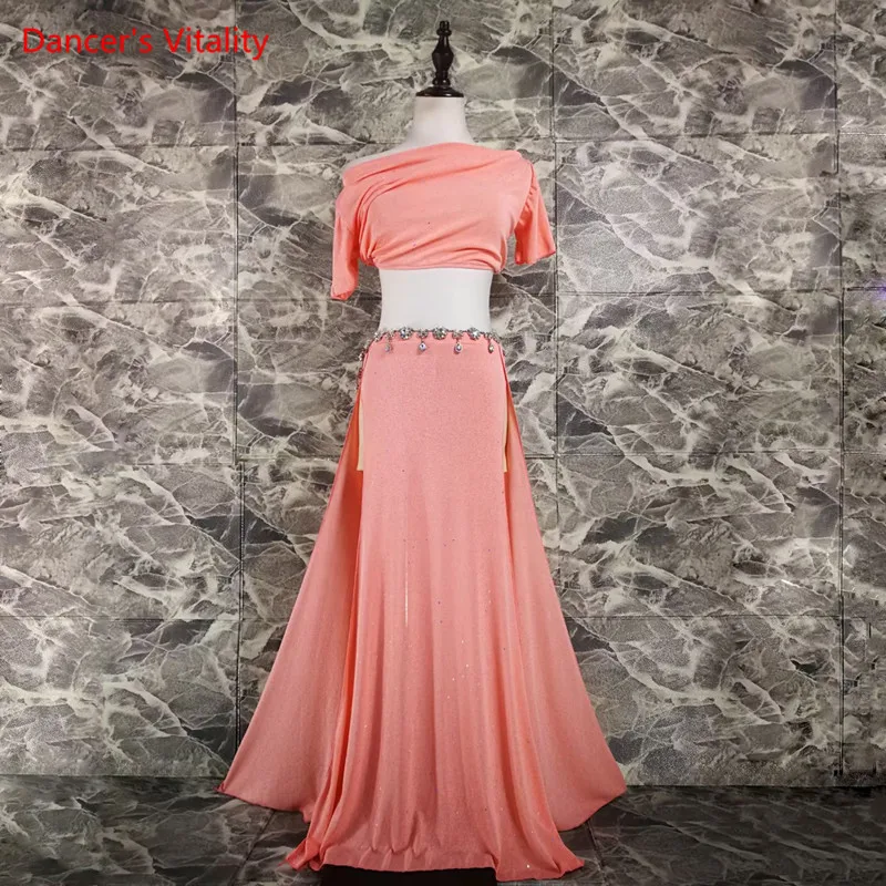 Belly-Dance-Set-Sequins-Top-Split-Skirt-Performance-Clothes-Suit ...