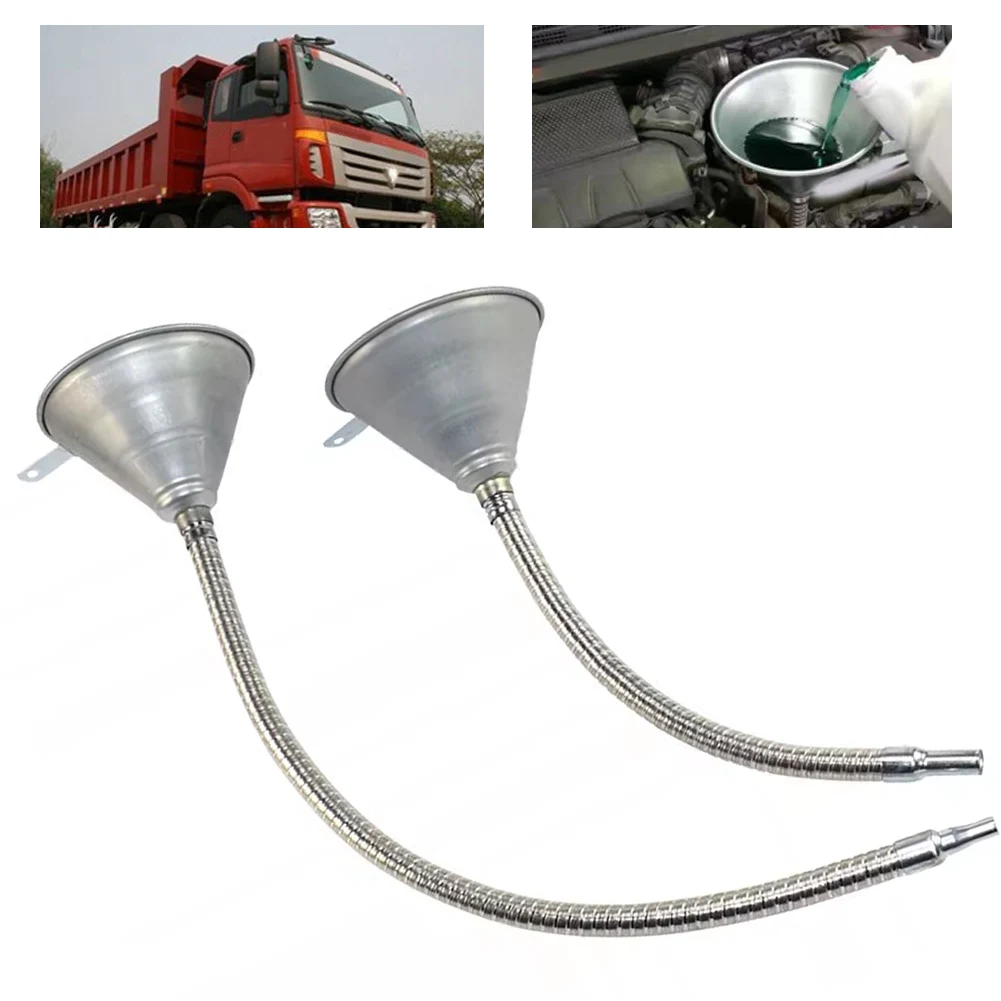 Flexible-Iron-Universal-Funnel-With-Filter-For-Car-And-Motorcycle-Fuel ...