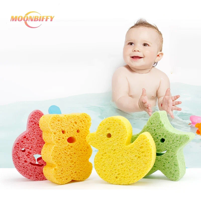 Creative-Lovely-Infant-Bath-Sponge-Bear-Duck-Star-Cartoon-Shape-Skin ...