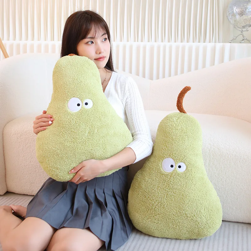 66x40cm-Two-Eyes-Green-Pear-Plush-Pillow-Stuffed-Funny-Emotion-Fruit ...