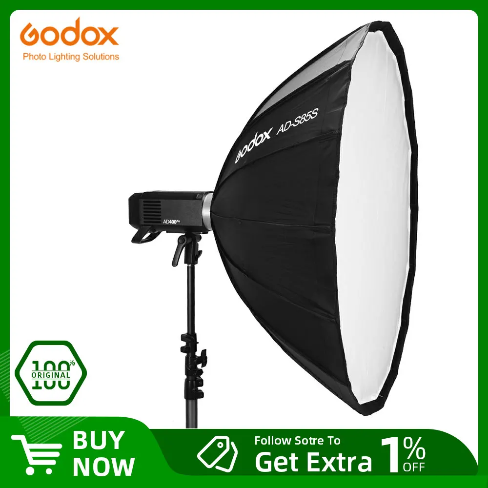Godox 85cm AD-S85S Inside Silver Deep Parabolic Softbox with Honeycomb ...