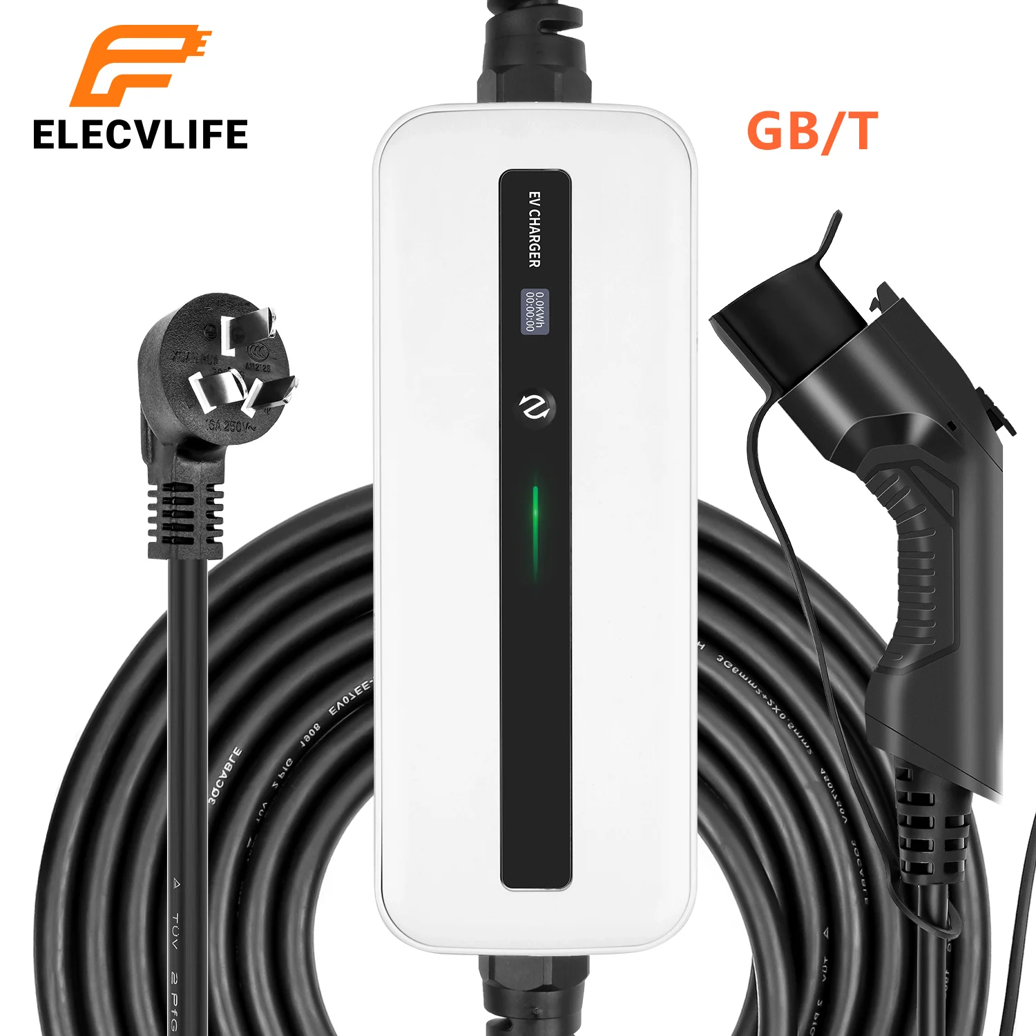 GBT Electric Car Charger with 10 Meters Cable 16A Portable Charger GB/T ...